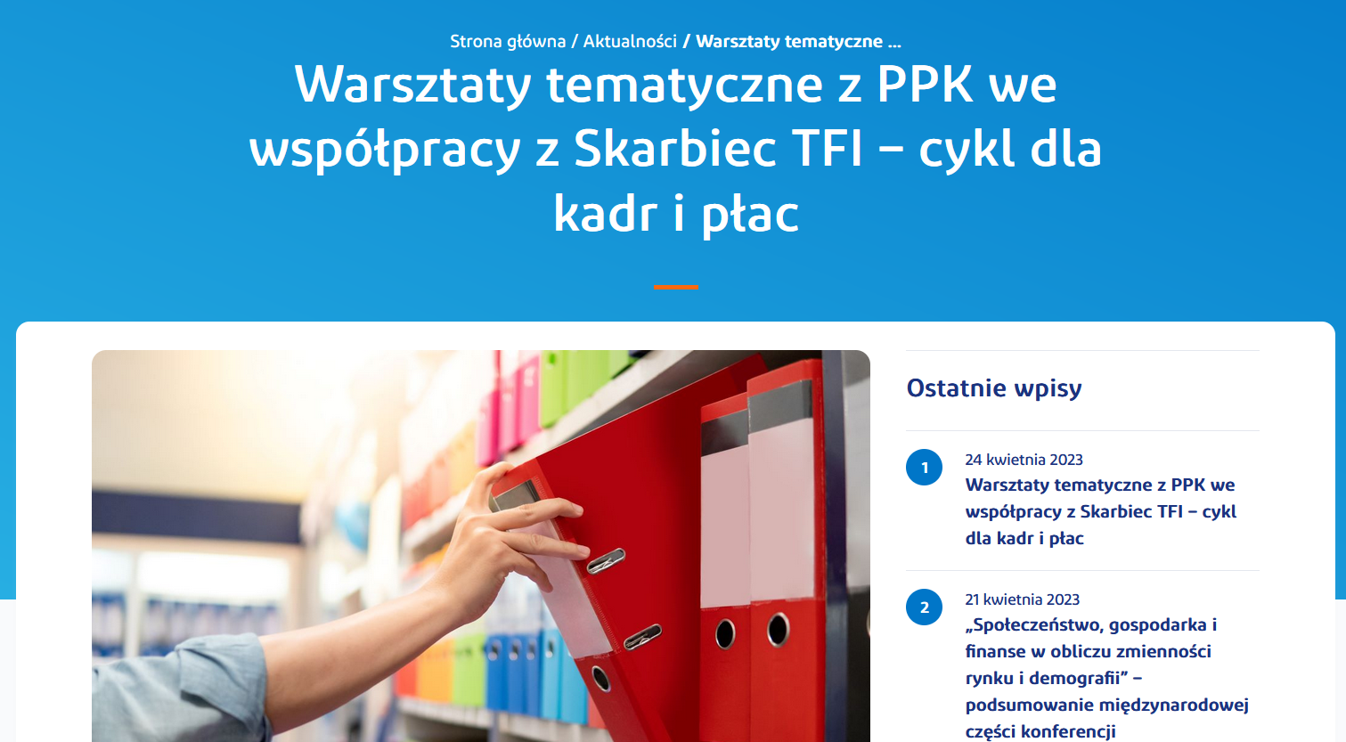 Warsztaty PPK razem z Moje PPK | Wiadomości - Skarbiec TFI